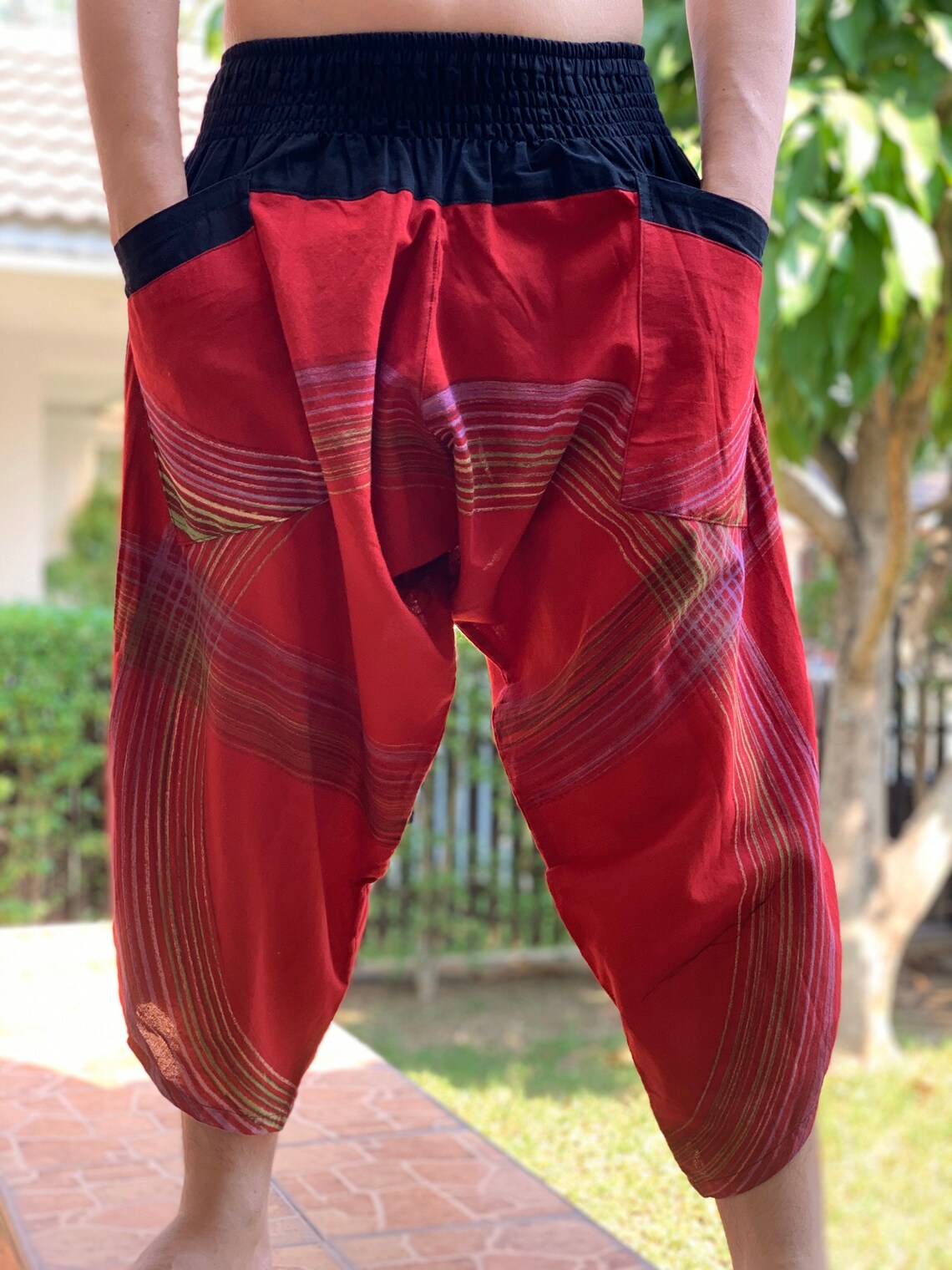 HC0930 Samurai Pants Elsstic Waist Samurai Pants Unisex - Etsy