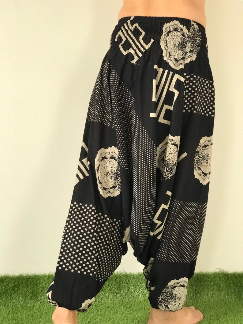 HR0093 Aladdin Pants, Harem Pants 100% Cotton Harem Pants Unisex Low ...