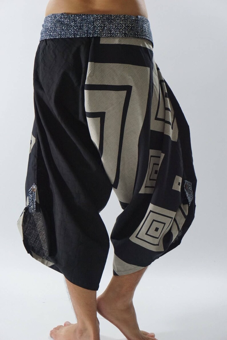 SR0250 Samurai pants with Unique Hilltribe fabric Wrap Around | Etsy