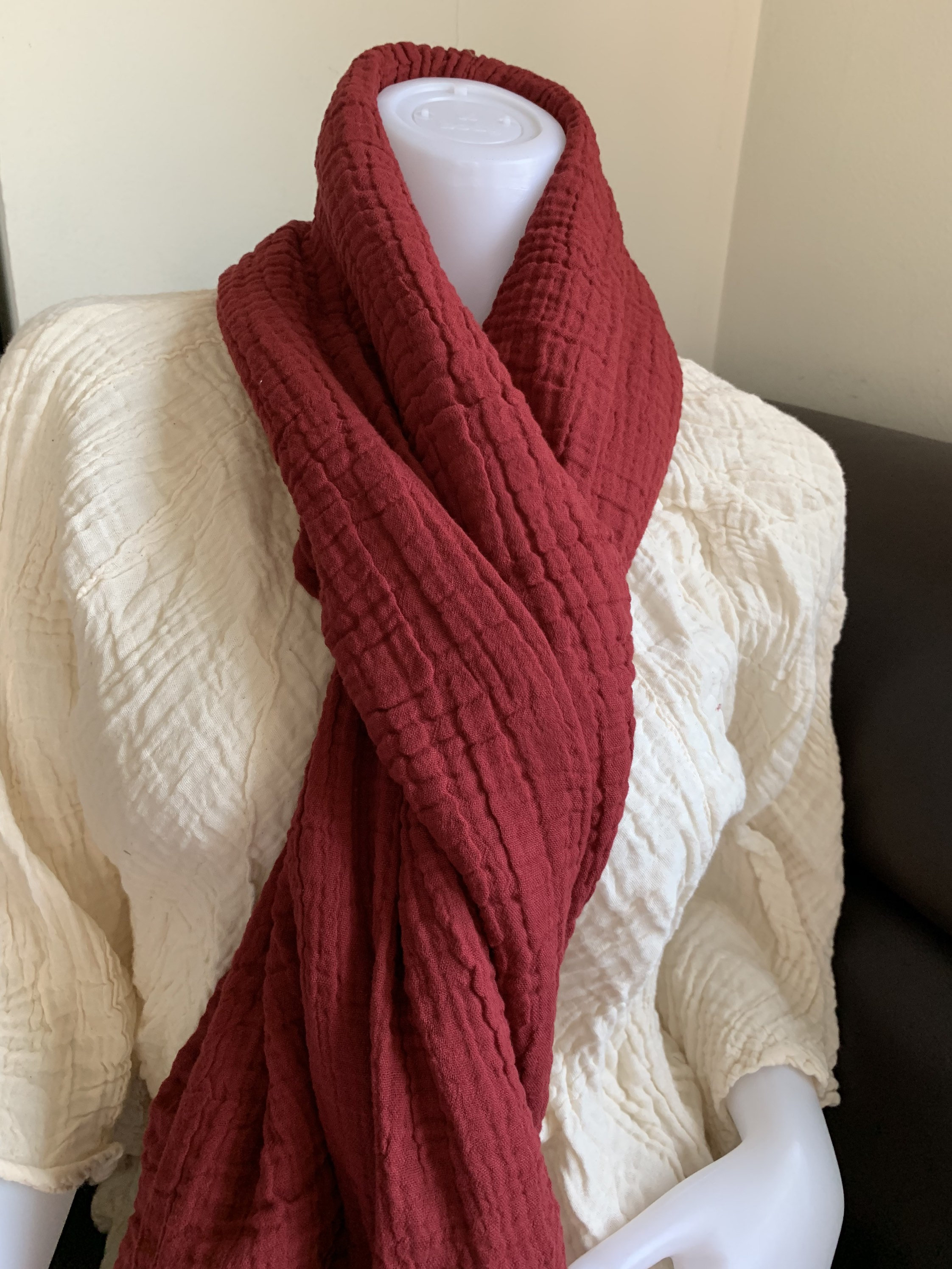 CL0005 Extra Long Scarf, Lightweight Scarf Cotton Gauze, Neck Scarf ...