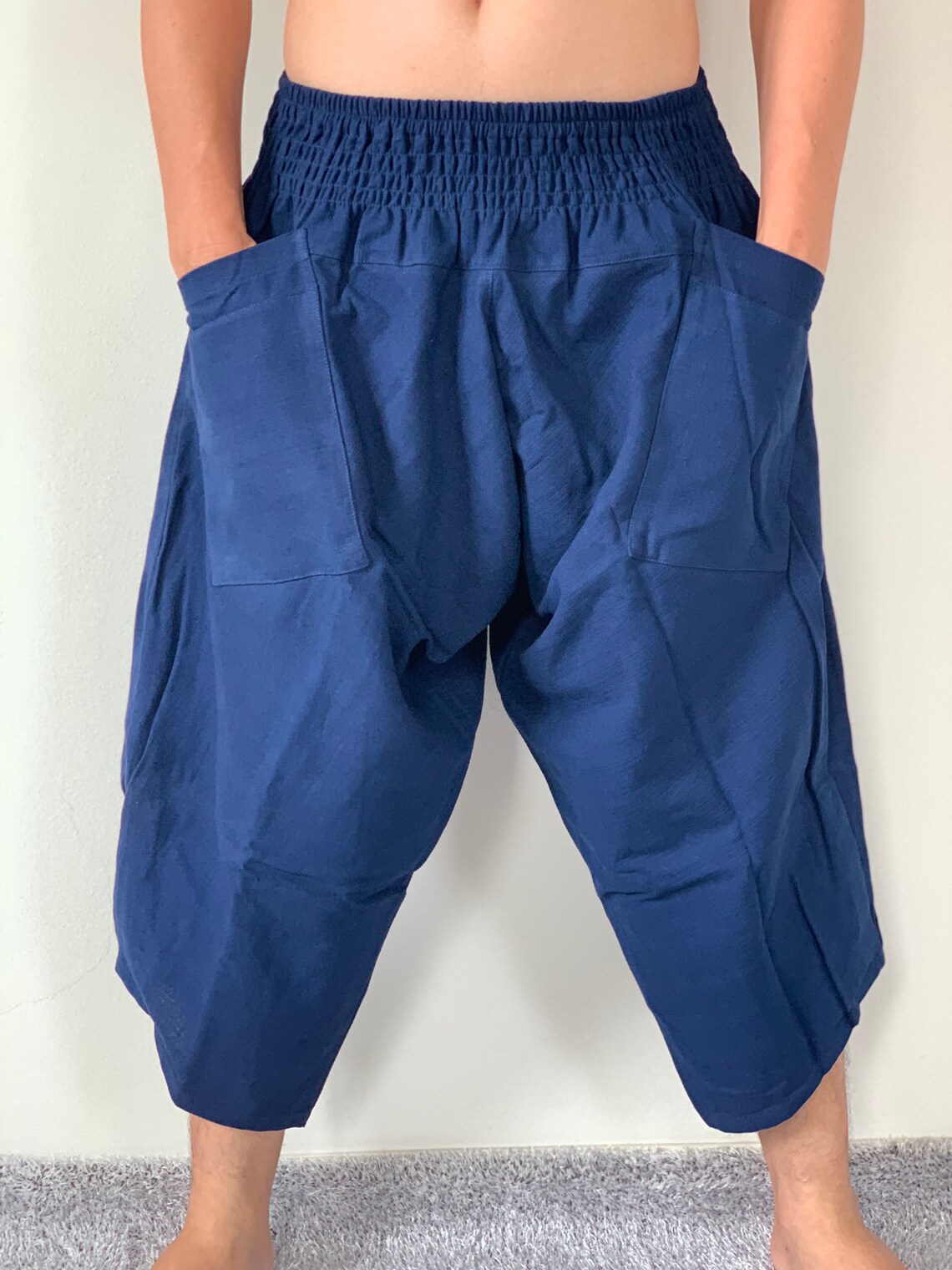 HC0100 Samurai Pants Handmade Pants Thick Smock Waist Low - Etsy