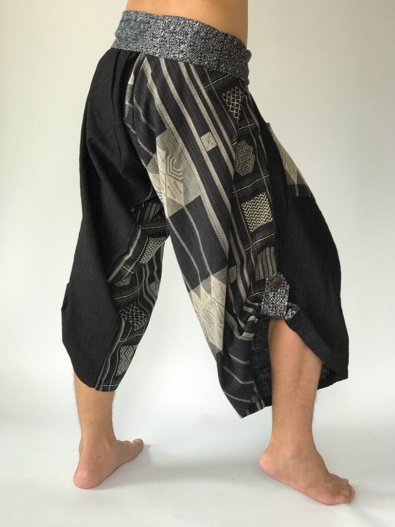 SR0035 Samurai Pants With Unique Hilltribe Fabric Wrap Around - Etsy