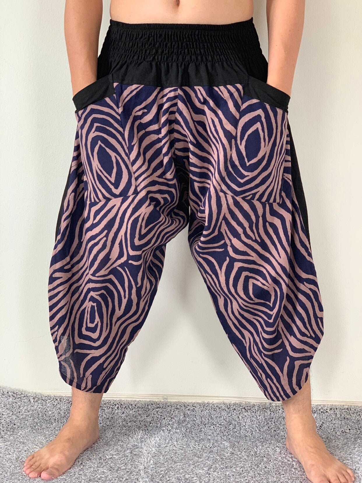 HC0900 Samurai Pants, Elsstic Waist Samurai Pants Unisex HC0900 Samurai Pants, Elsstic Waist Samurai Pants Unisex
