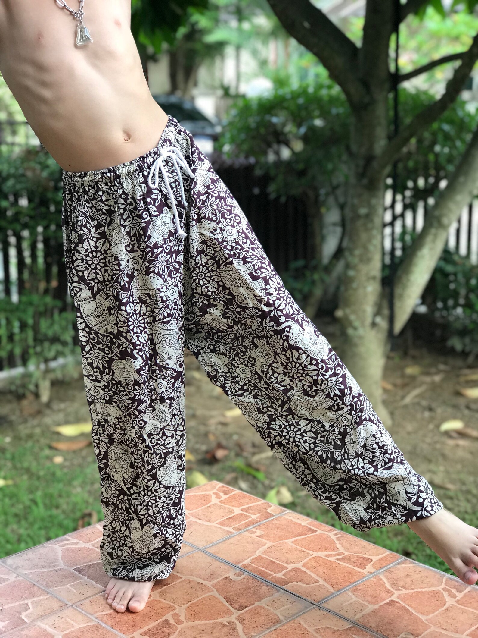 KD0180 Rope and Elastic Waist KID Pants Bohemian Clothing | Etsy