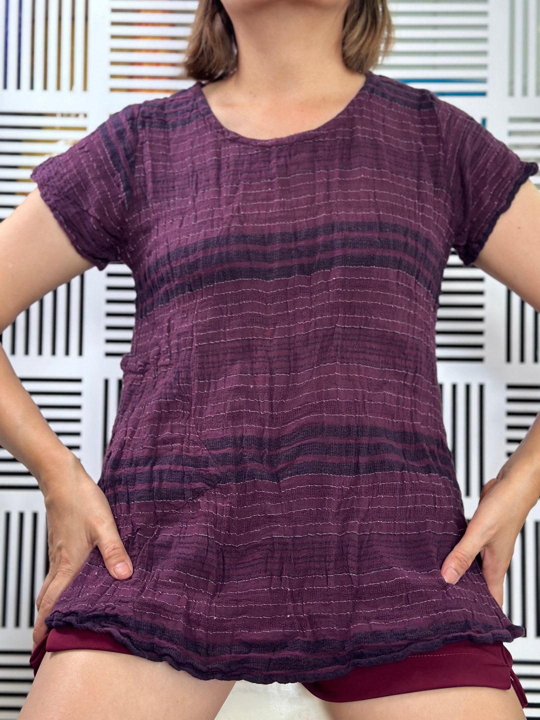 CG0516 Muslin Gauze Blouse,textured/gauze Cotton Top, Women's Cotton ...