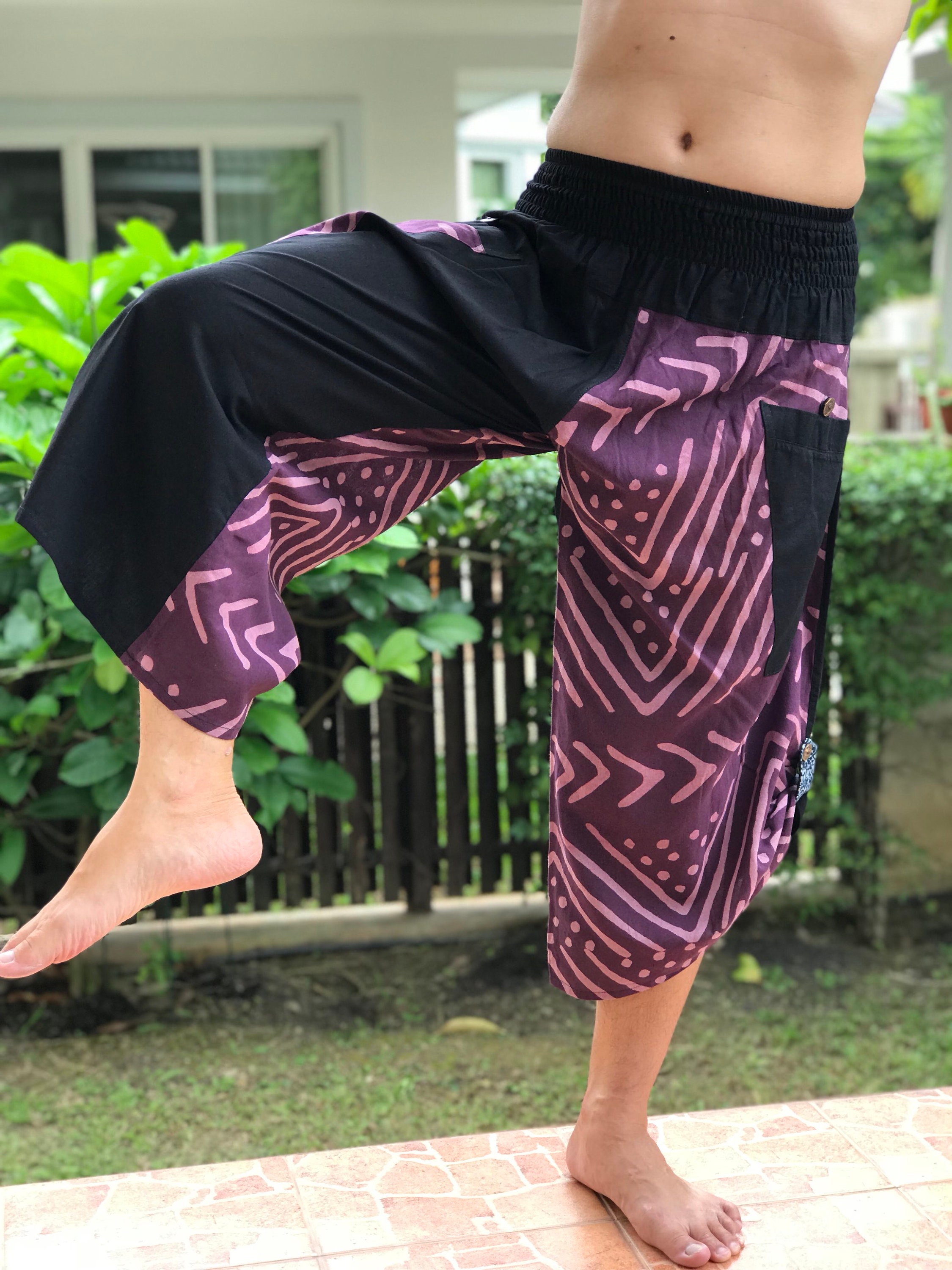 BT0012 New Arrival Samurai Pants Men Pants Handmade Pants, Unisex Yoga ...