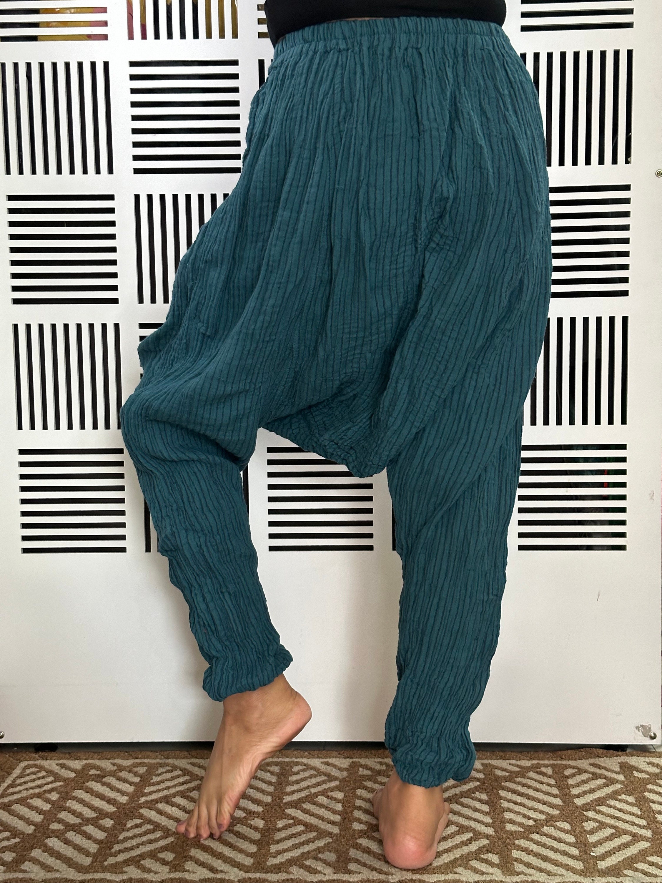 CG0262 Cotton Gauze Pants, Harem Pants Super Soft Rayon Baggy Unisex ...