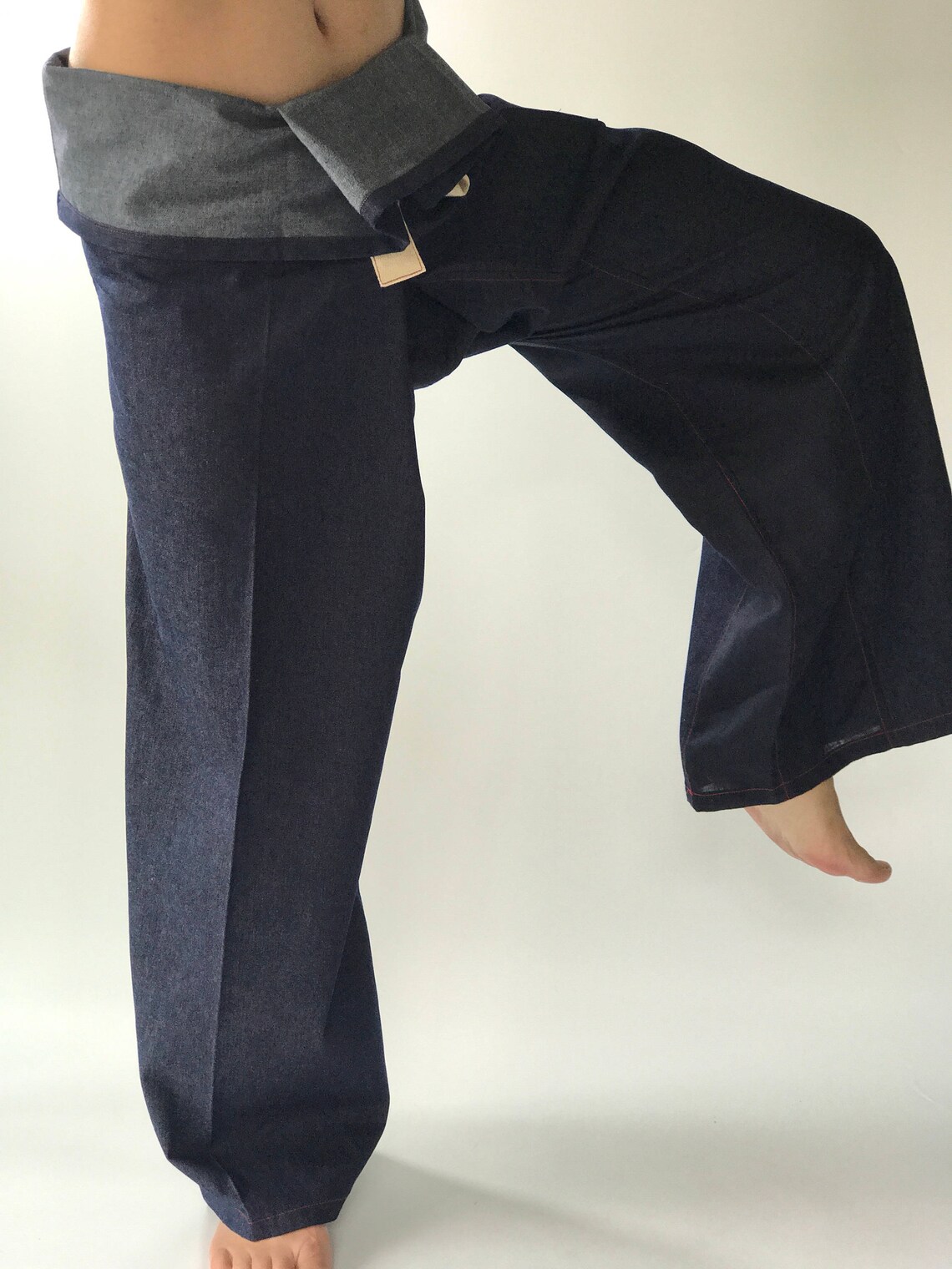 FJ0003 New Design Denim Jean Thai Fisherman Pants Wide Leg | Etsy