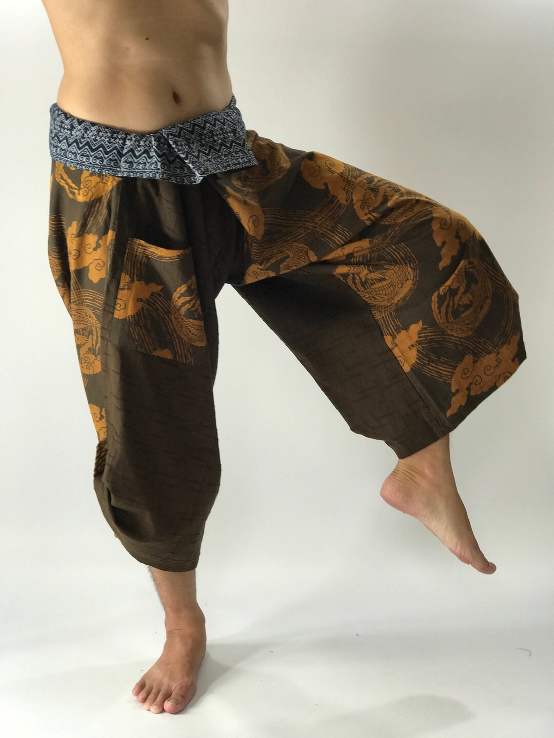 SR0136 Samurai Pants Harem Pants Have Fisherman Pants Style Wrap Around ...