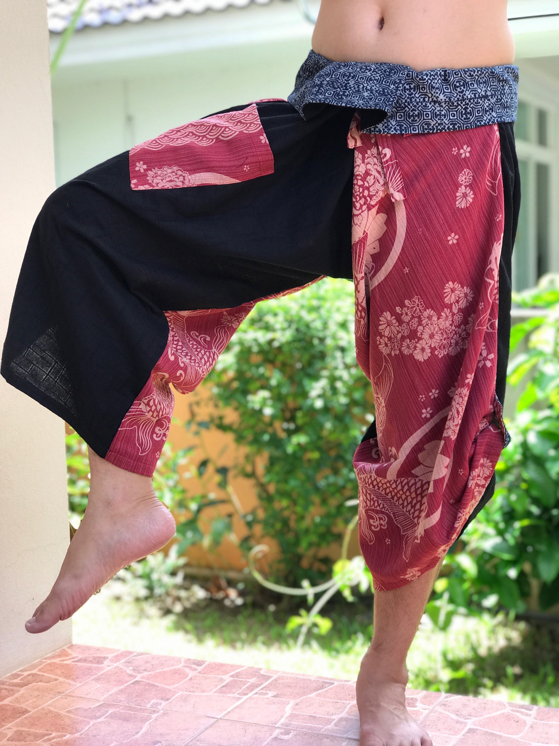 SR0452 Samurai Pants Harem Pants Have Fisherman Pants Style Wrap Around ...