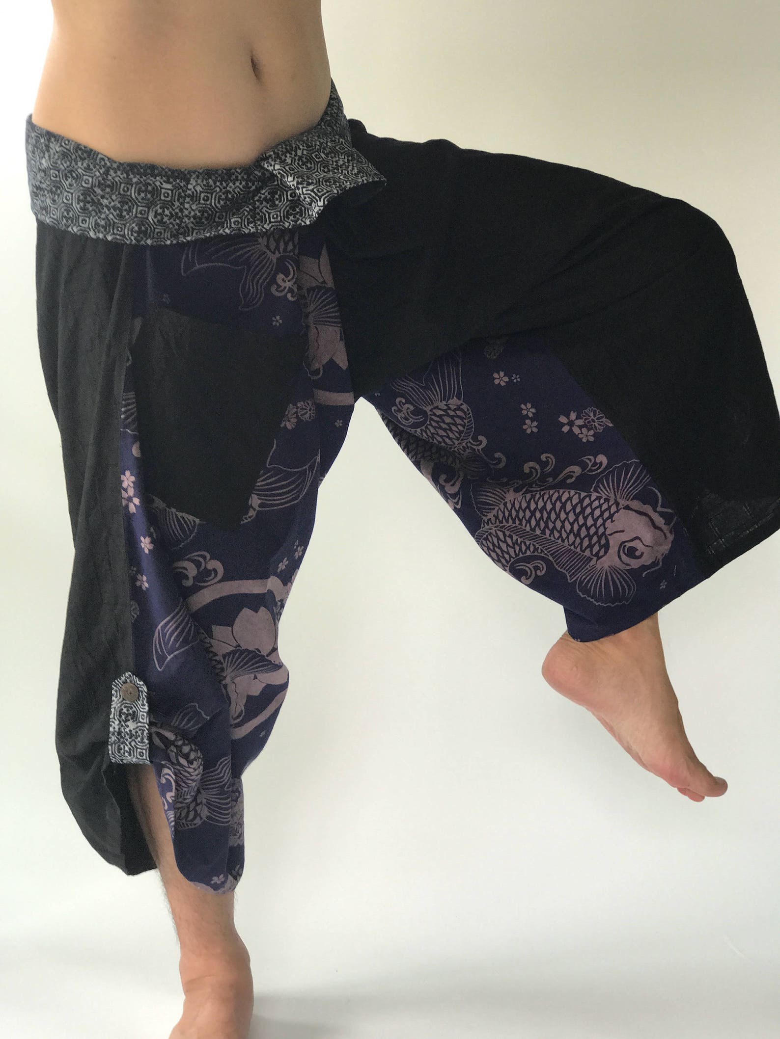 SR0048 Samurai Pants With Unique Hilltribe Fabric Wrap Around - Etsy