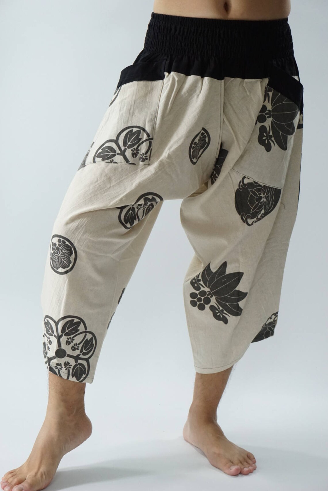 HC0418 Samurai Pants Samurai Pants unisex Elastic Waist - Etsy