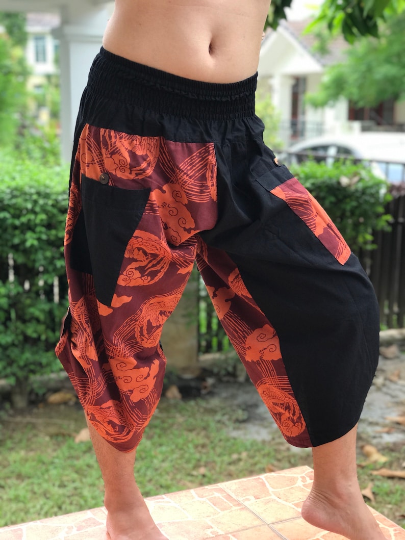 BT0301 New Arrival Samurai Pants Men Pants Handmade Pants, Unisex Yoga ...