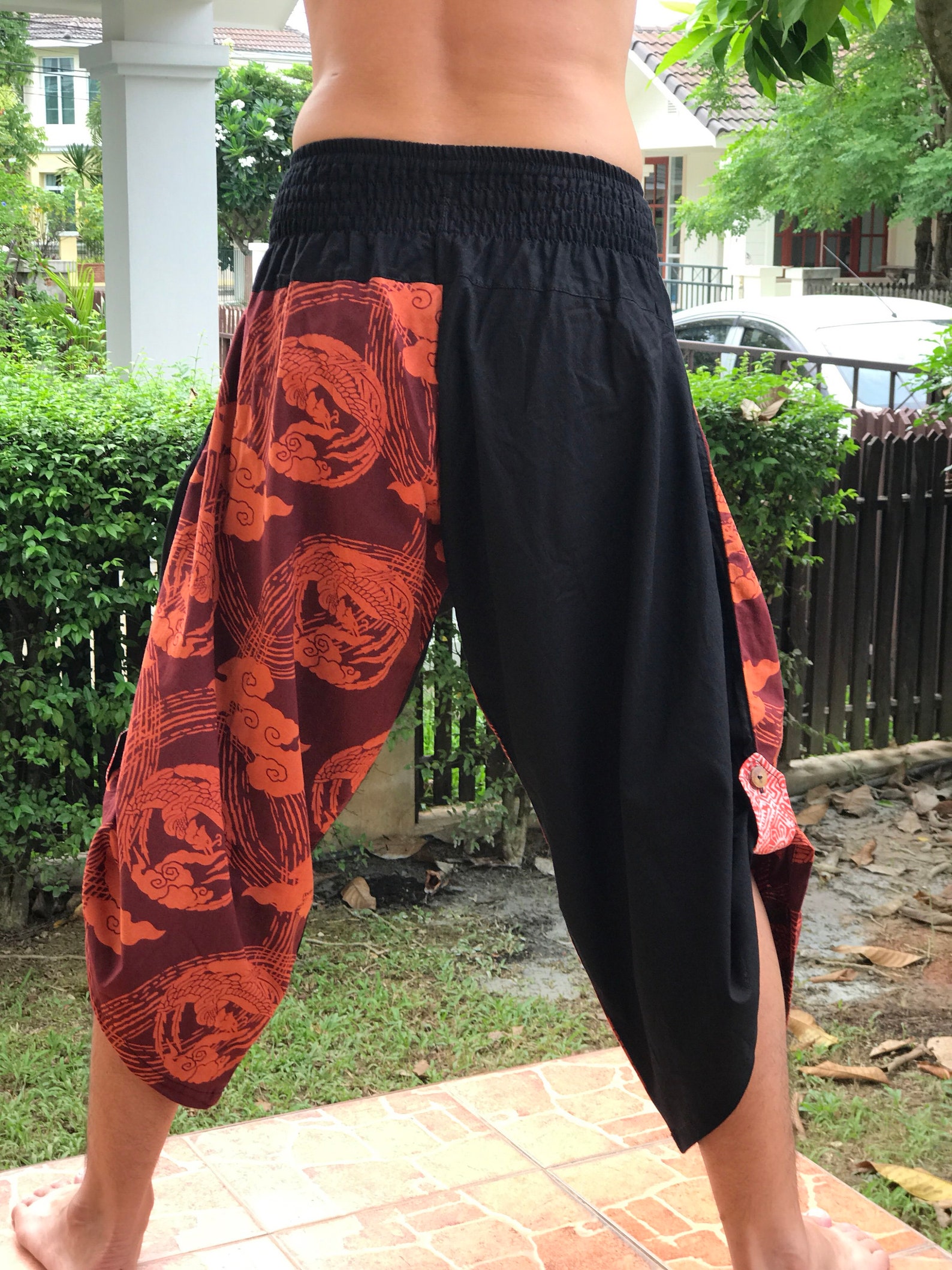 BT0301 New Arrival Samurai Pants Men Pants Handmade Pants, Unisex Yoga ...