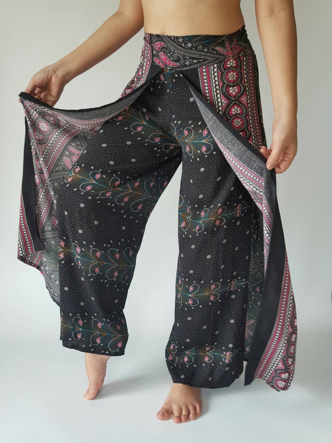 PK0105 Boho Women's Open Leg Pants, Amazing Comfortable Open Leg Pants ...