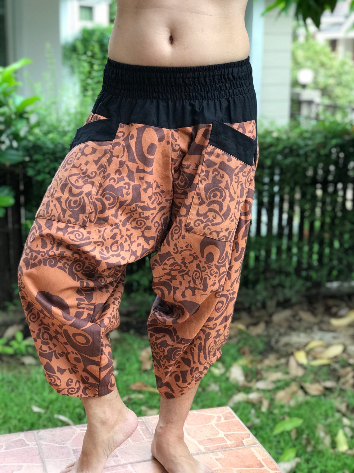 HC0344 Samurai Pants Handmade Pants Thick Smock Waist Low - Etsy