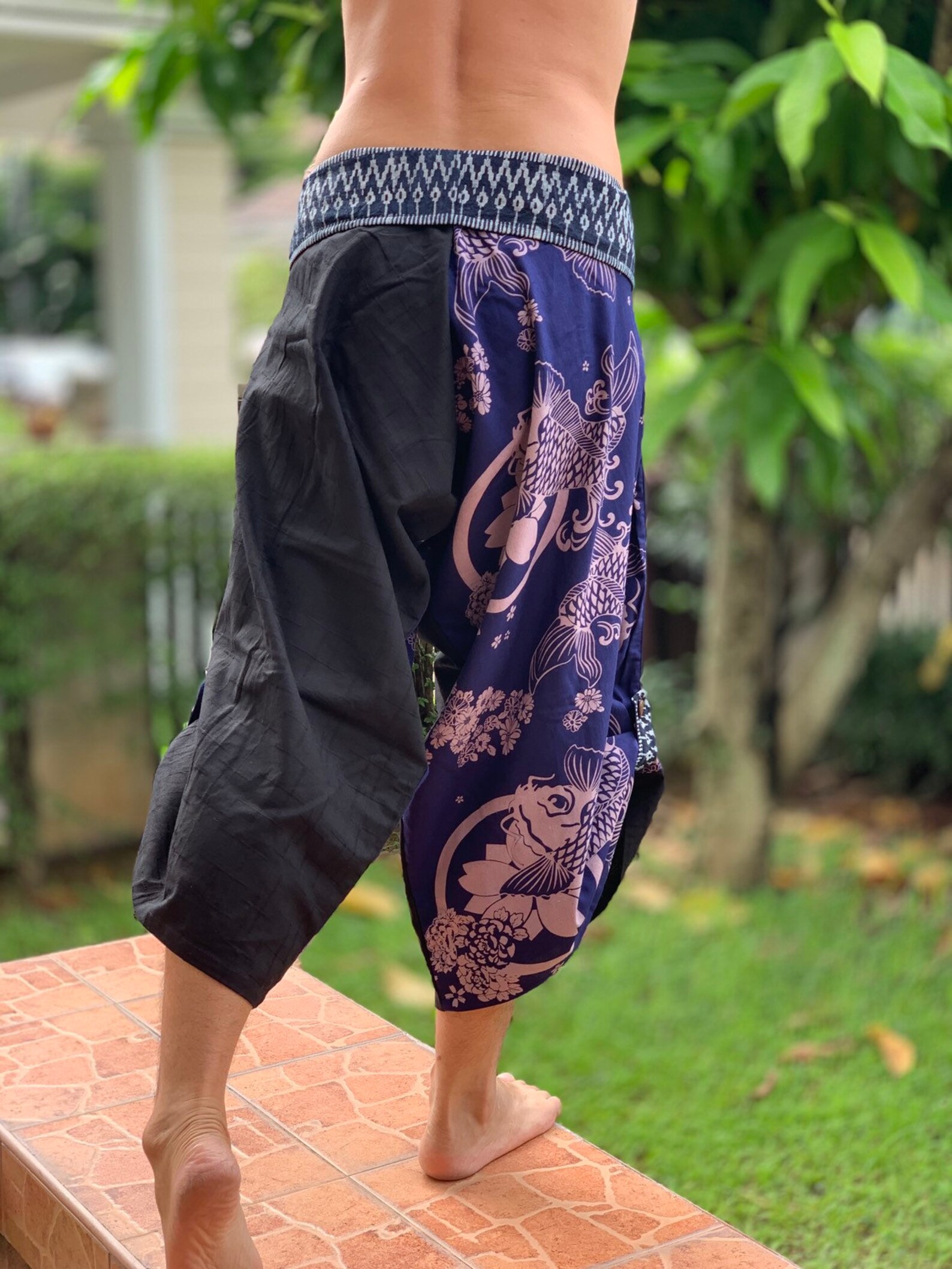 SR0048 Samurai Pants With Unique Hilltribe Fabric Wrap Around - Etsy