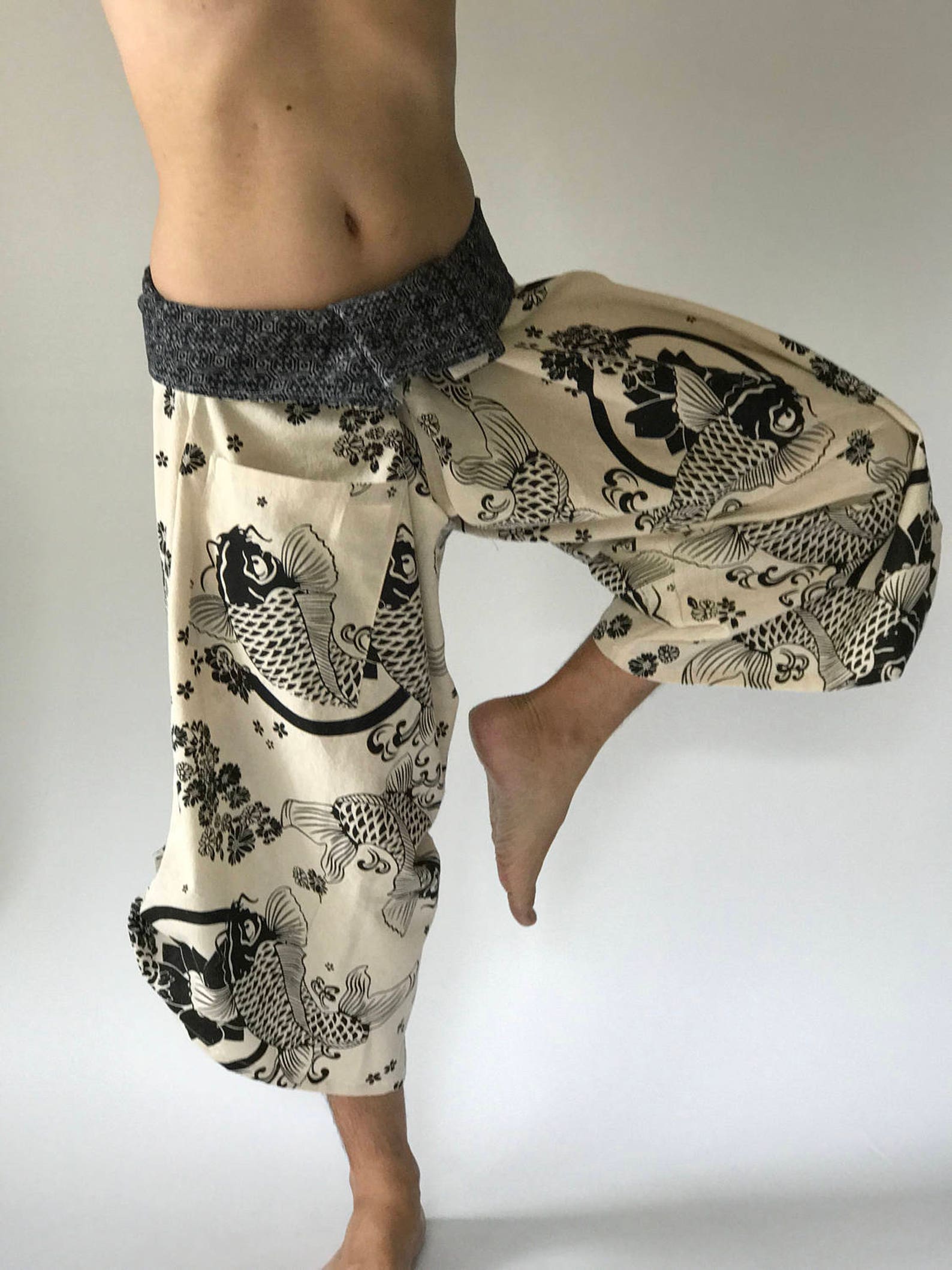 SR0005 Samurai Pants With Unique Hilltribe Fabric Wrap Around - Etsy