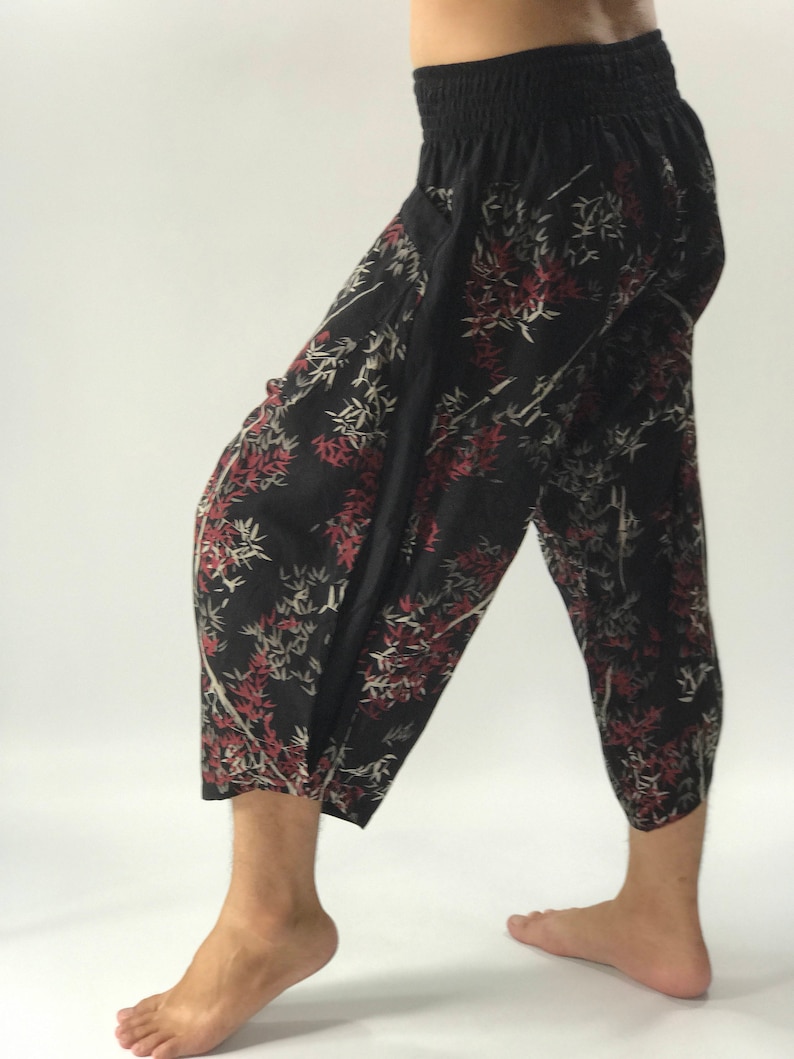HC0118 Bamboo Leaves Samurai Pant with Elastic Waist Samurai | Etsy