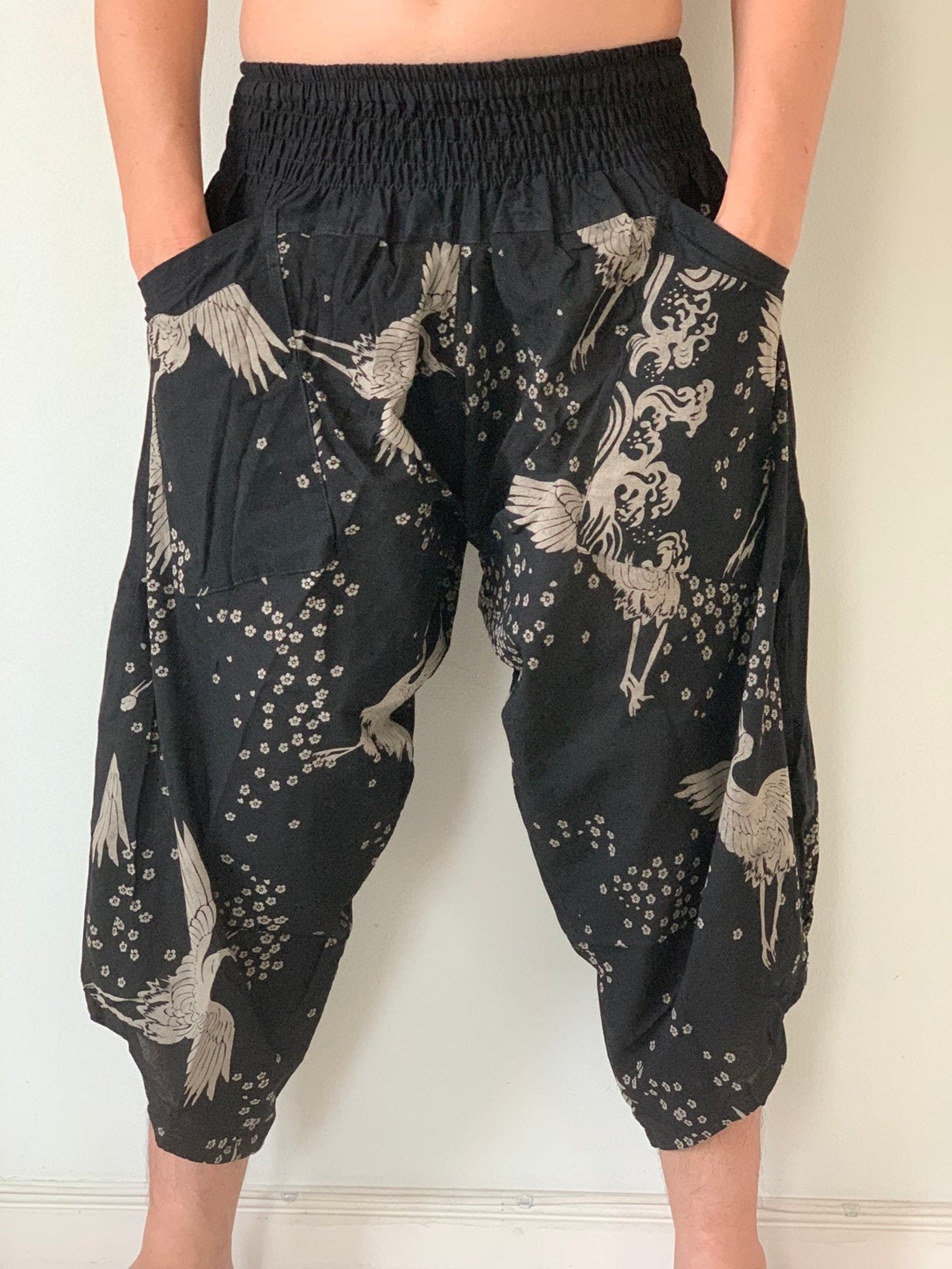 HC0409 Samurai Pants Elsstic Waist Samurai Pants Unisex | Etsy