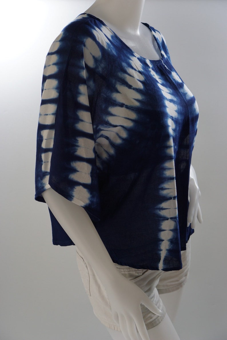 BL0168 Shibori Indigo Blouse Solf Shibori Blouse Tie Dye - Etsy UK