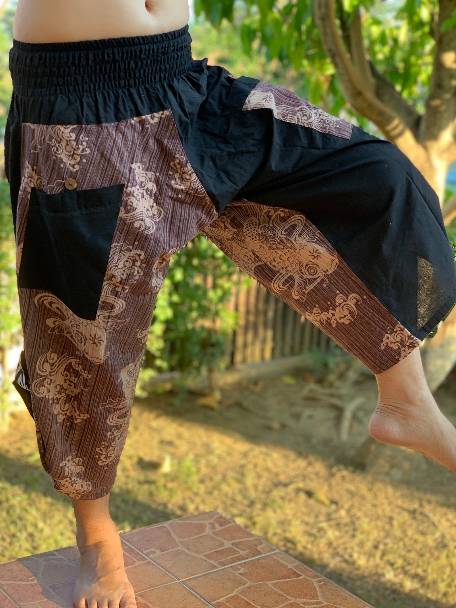 BT0264 Samurai Pants, Elsstic Waist Samurai Pants Unisex Elastic Waist ...