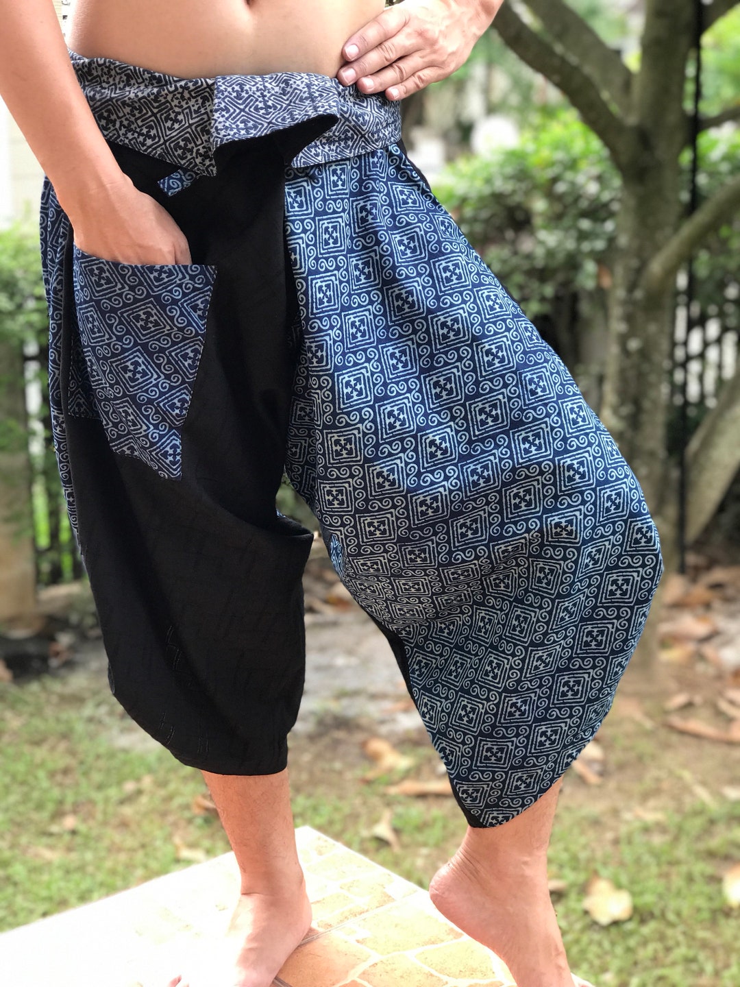 SR0599 Samurai Pants Harem Pants Have Fisherman Pants Style Wrap Around ...