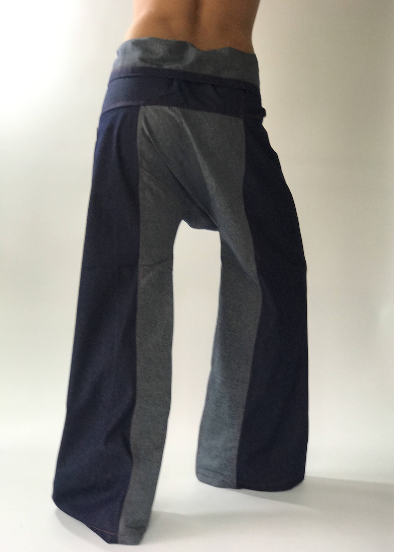 FJ0001 New Design Denim Jean Thai Fisherman Pants Wide Leg Pants, Wrap ...