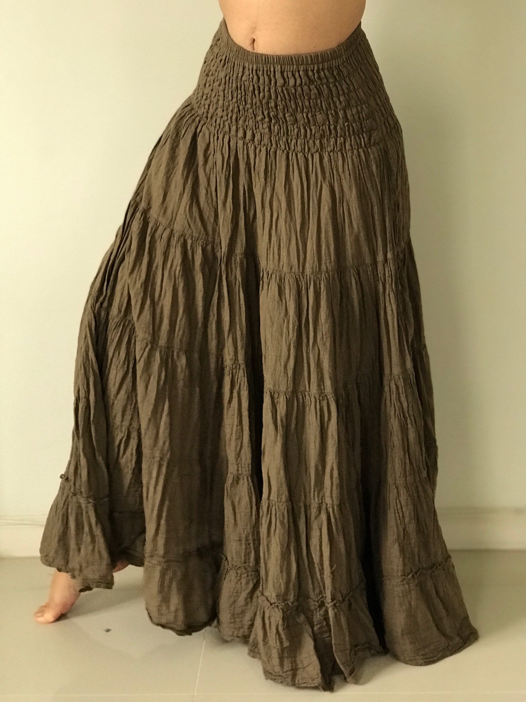 SK0693 Maxi katoenen rok voor strand zomer boho rokken lange | Etsy