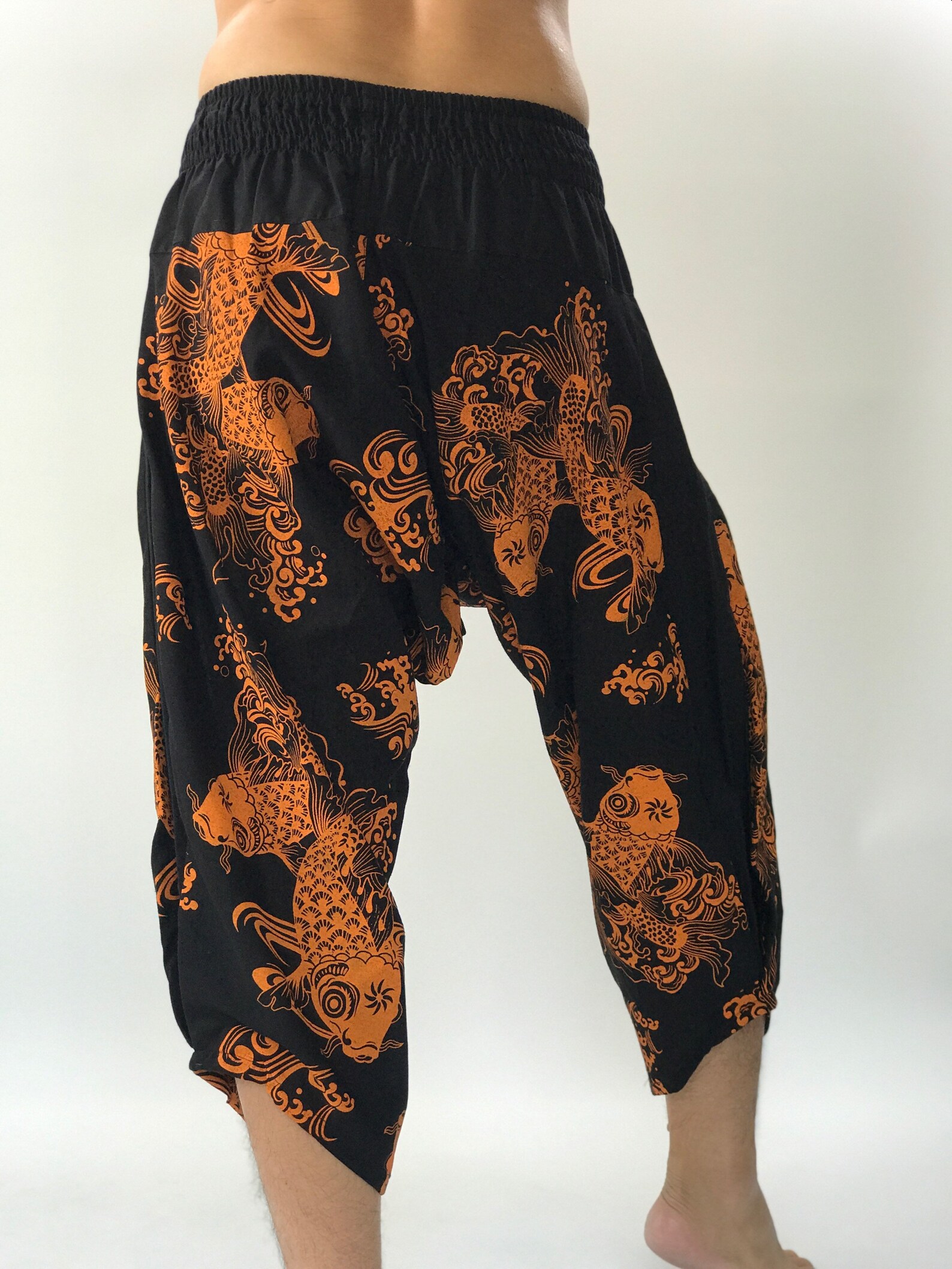 HC0605 Samurai Pants, Elsstic Waist Samurai Pants Unisex Elastic Waist ...