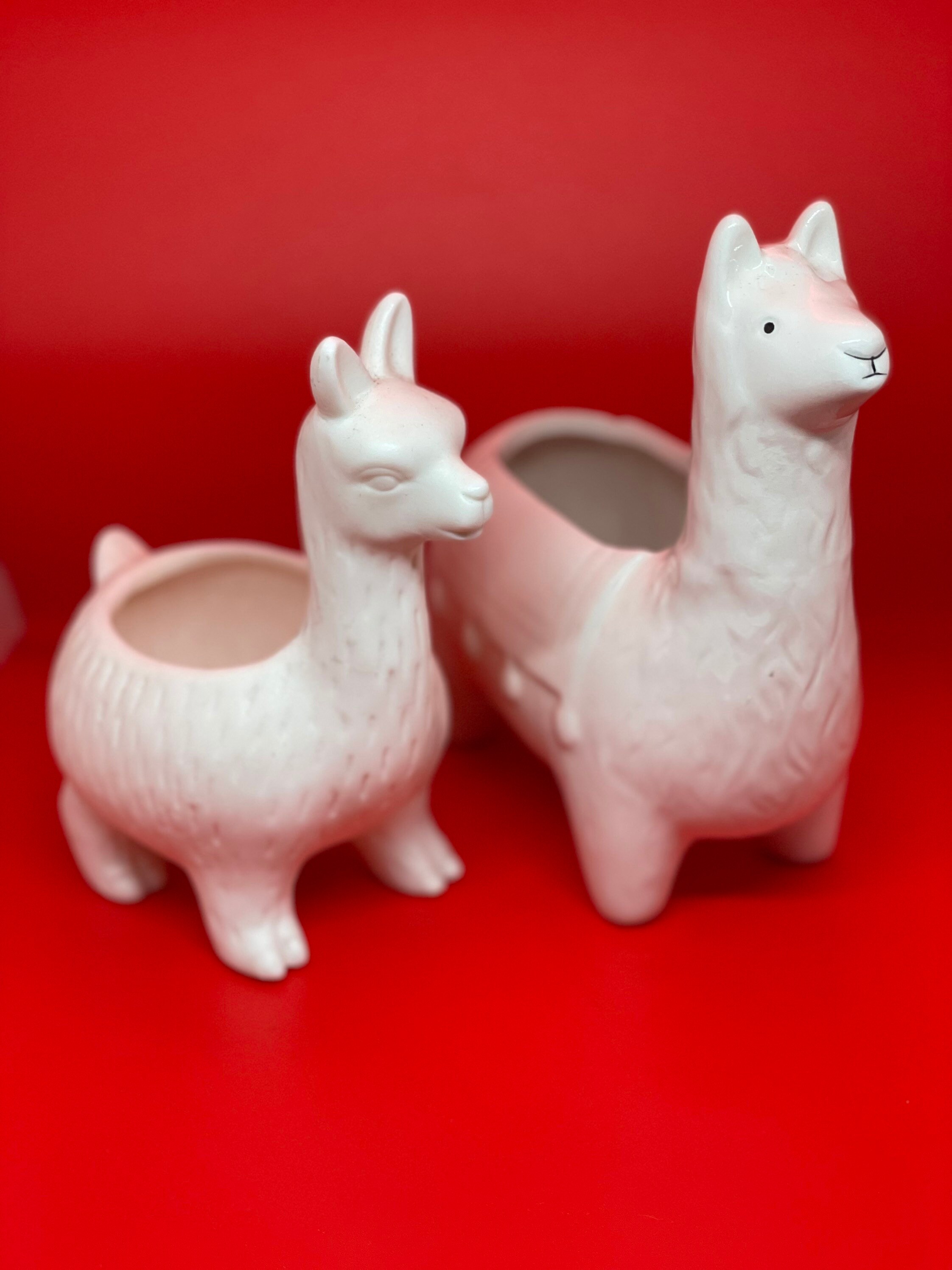 Llama Planter, White Llama Pottery, Horse Sculpture, White Pottery ...
