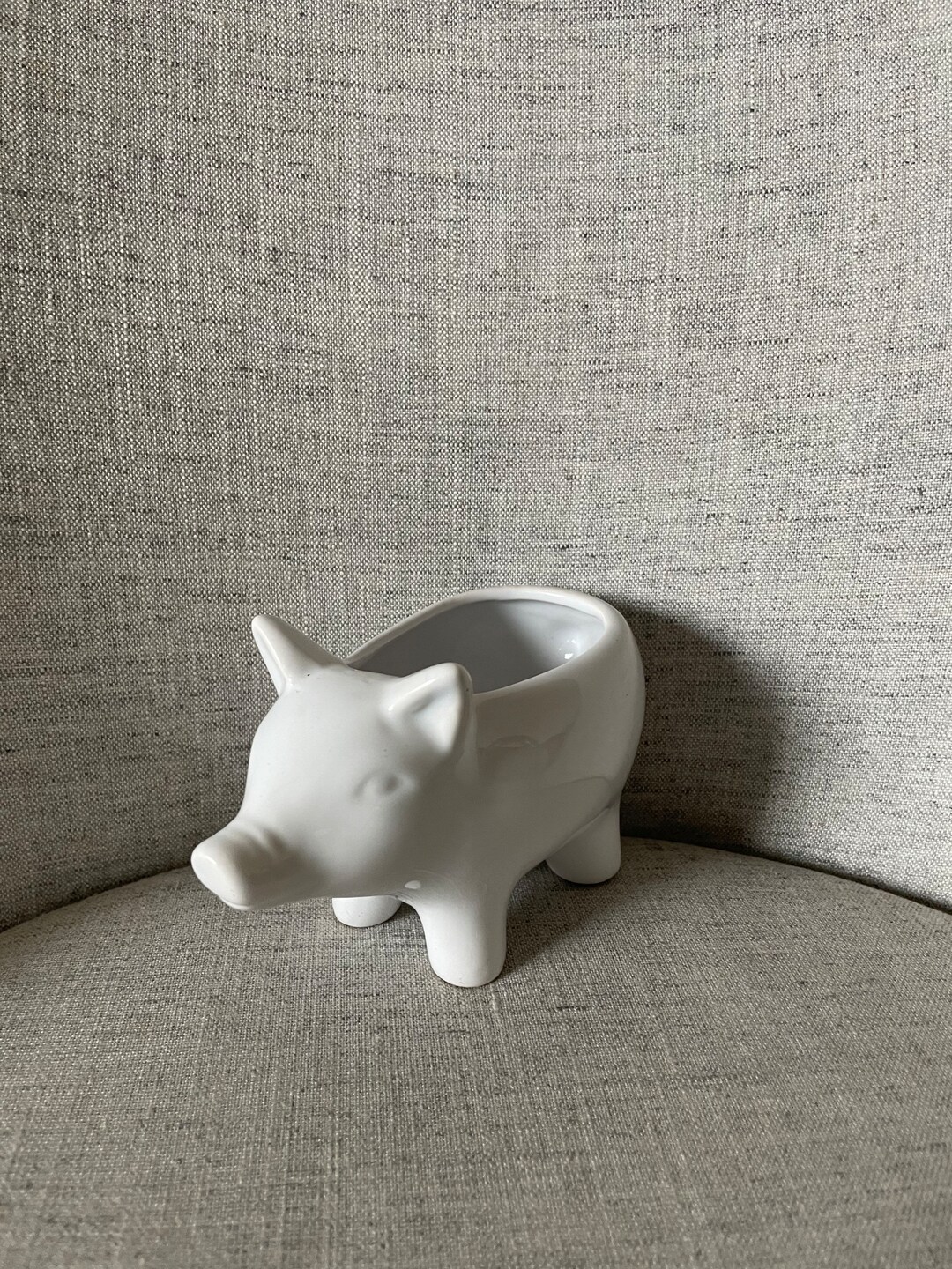 Vintage Pig Planter Miniature Piggy White Pottery Glazed - Etsy