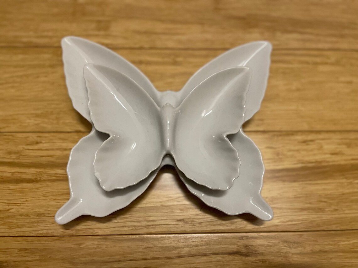 SET of 6 Butterfly Plate, Butterfly Ring Dish, Medium Size Dish ...