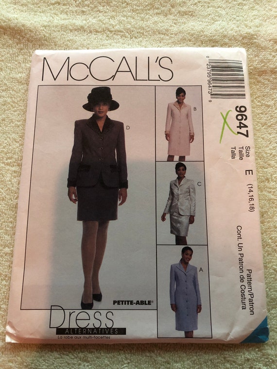 Uncut Factory Fold Sewing Pattern Mccall's 9647 Size 14 16 | Etsy