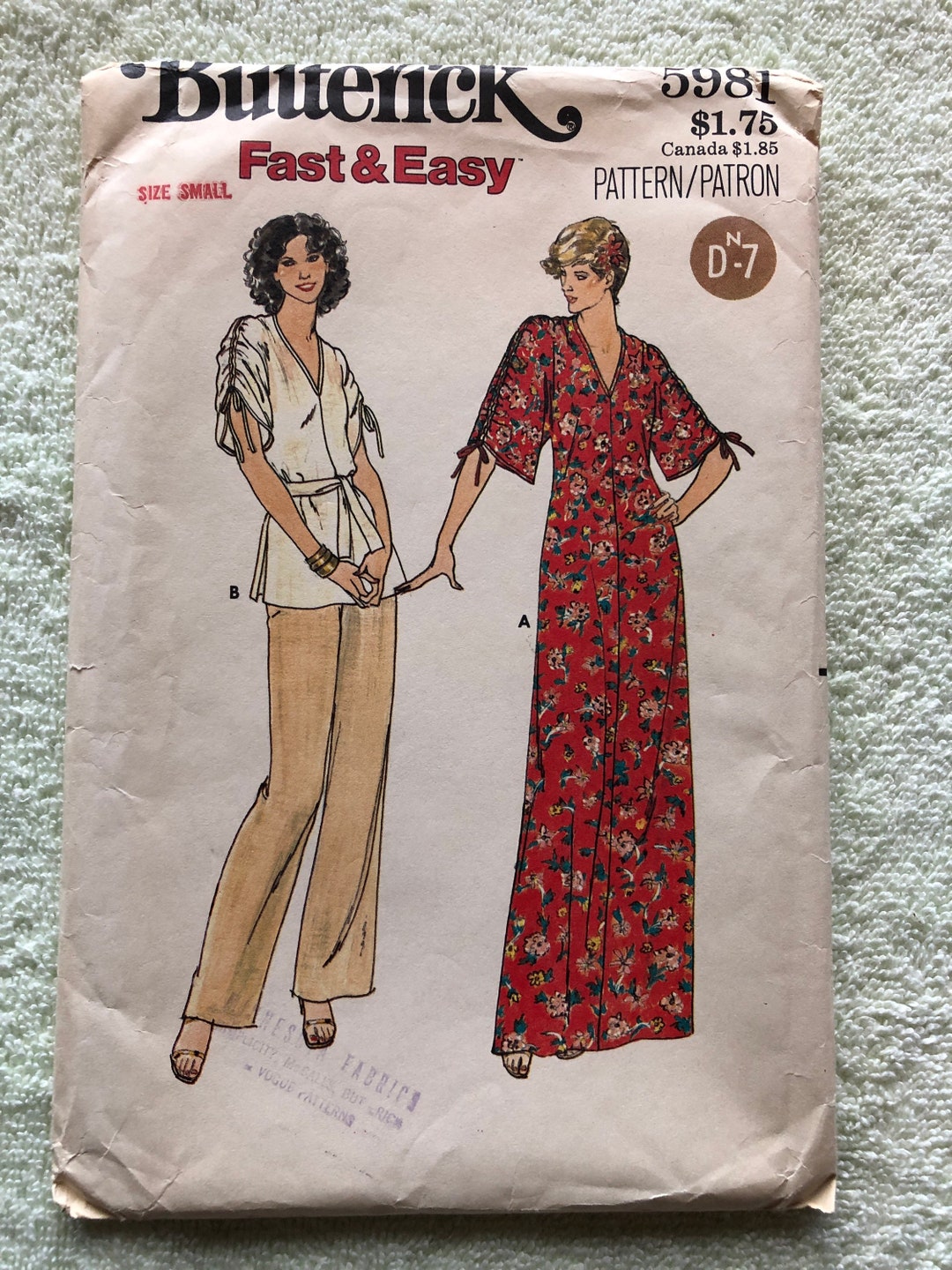 Uncut Factory Fold Sewing Pattern Butterick 5981 Fast and Easy Size ...