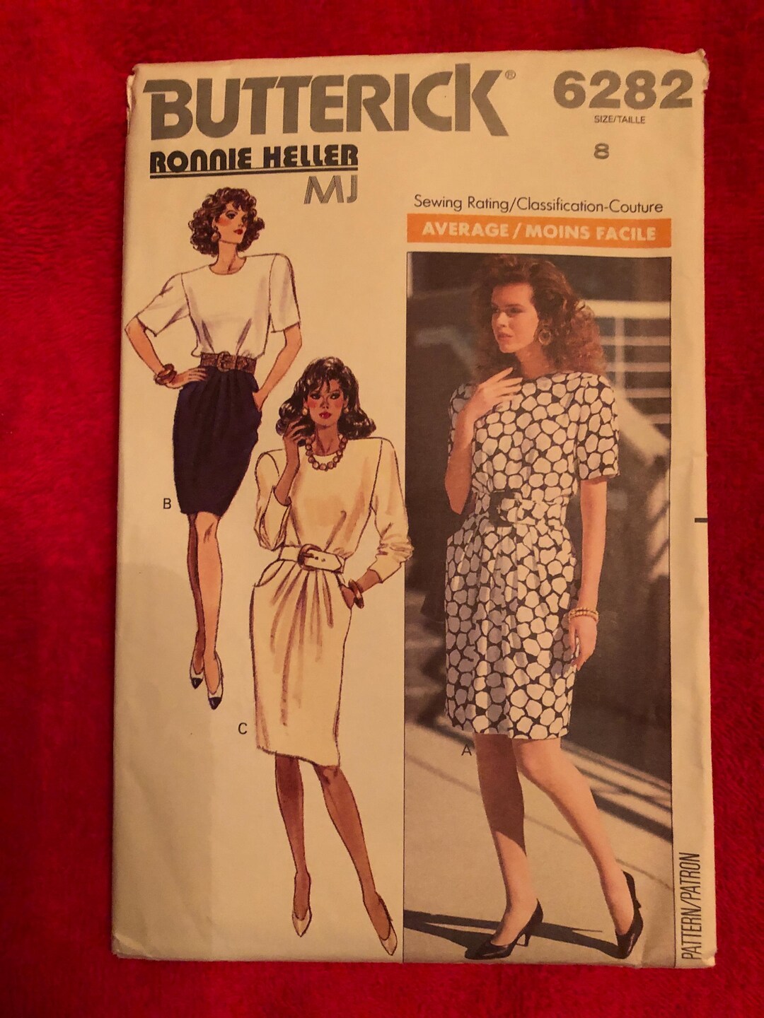 Uncut Factory Folded Sewing Pattern Butterick 6282 Size 8 Ronnie Heller MJ Misses' Dress ...