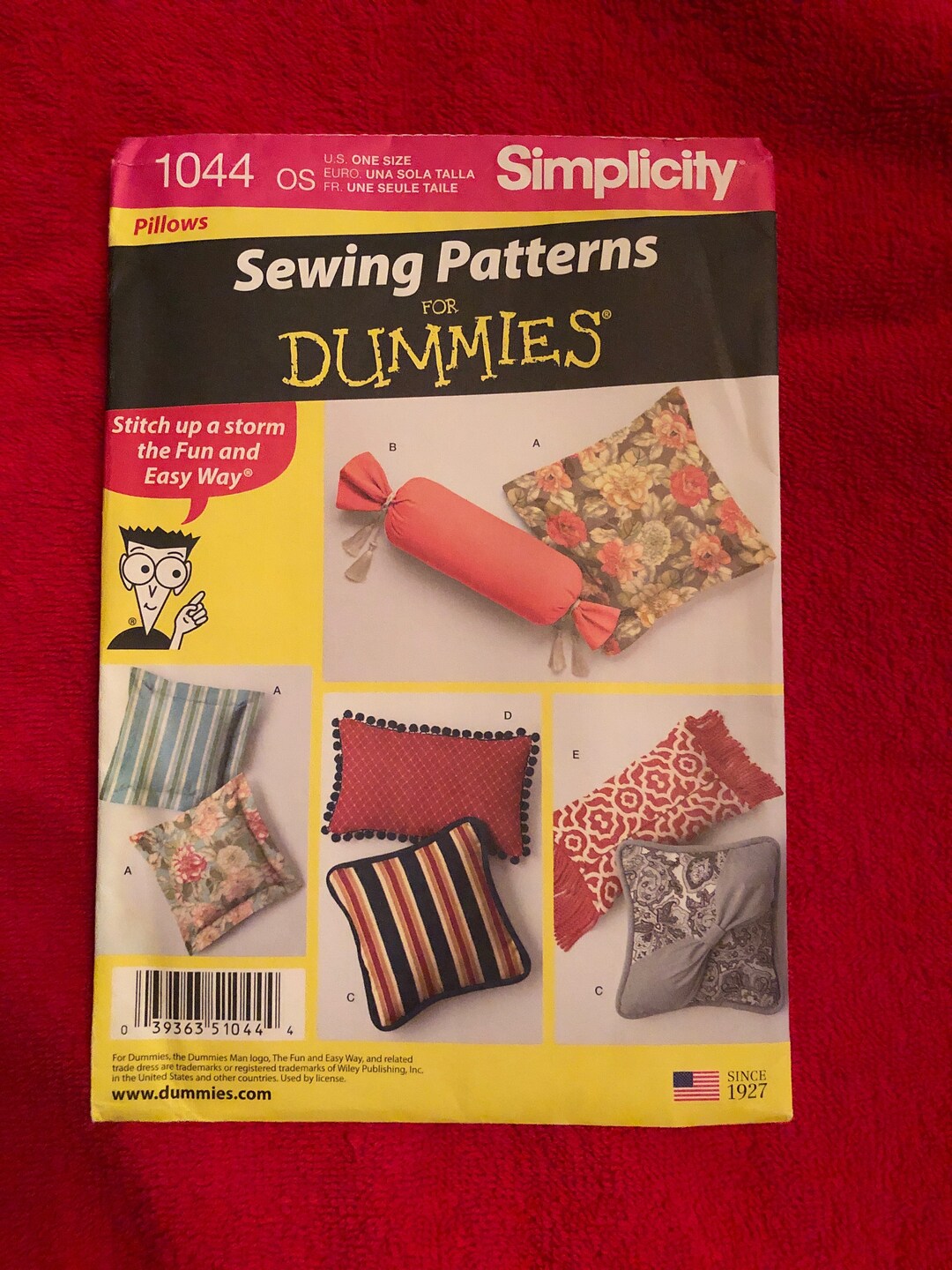 Uncut Factory Fold Sewing Pattern Simplicity 1044 Pillows in Various ...