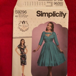 Uncut Factory Fold Sewing Pattern Simplicity S9296 Sizes 6 8 10 12 14 ...
