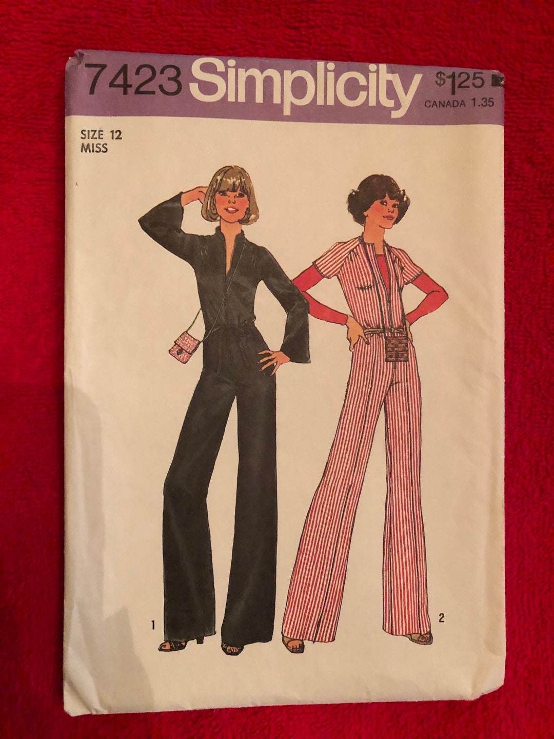 Uncut Factory Fold Sewing Pattern Simplicity 7423 Misses' Jumpsuit and ...