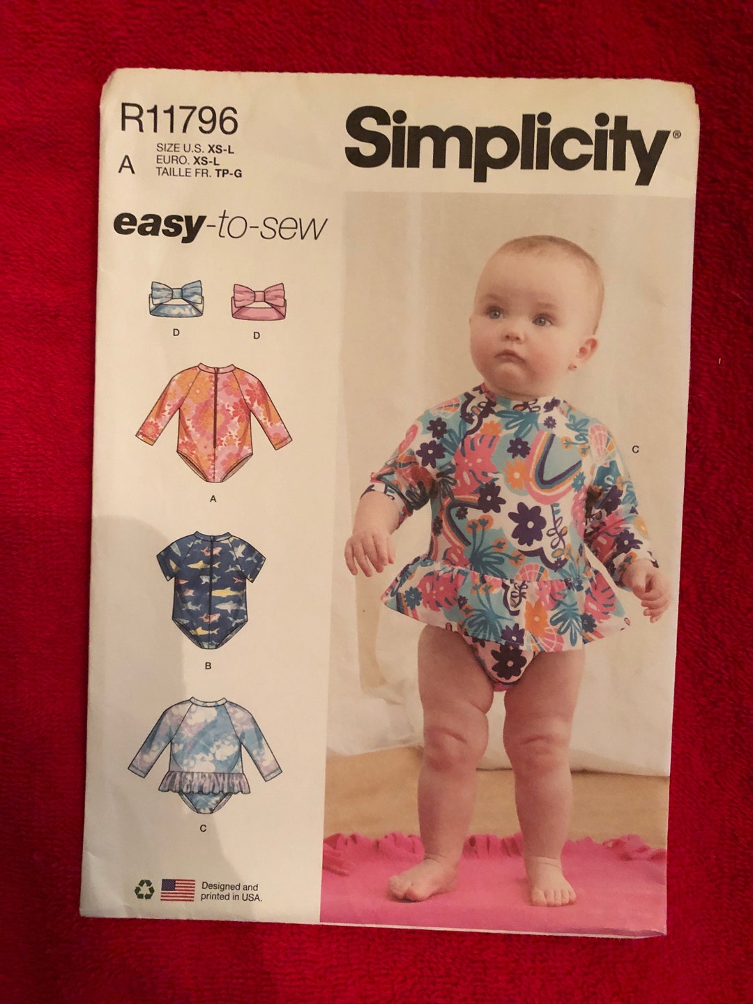 Uncut Factory Fold Sewing Pattern Simplicity R11796 Sizes XS S M L ...