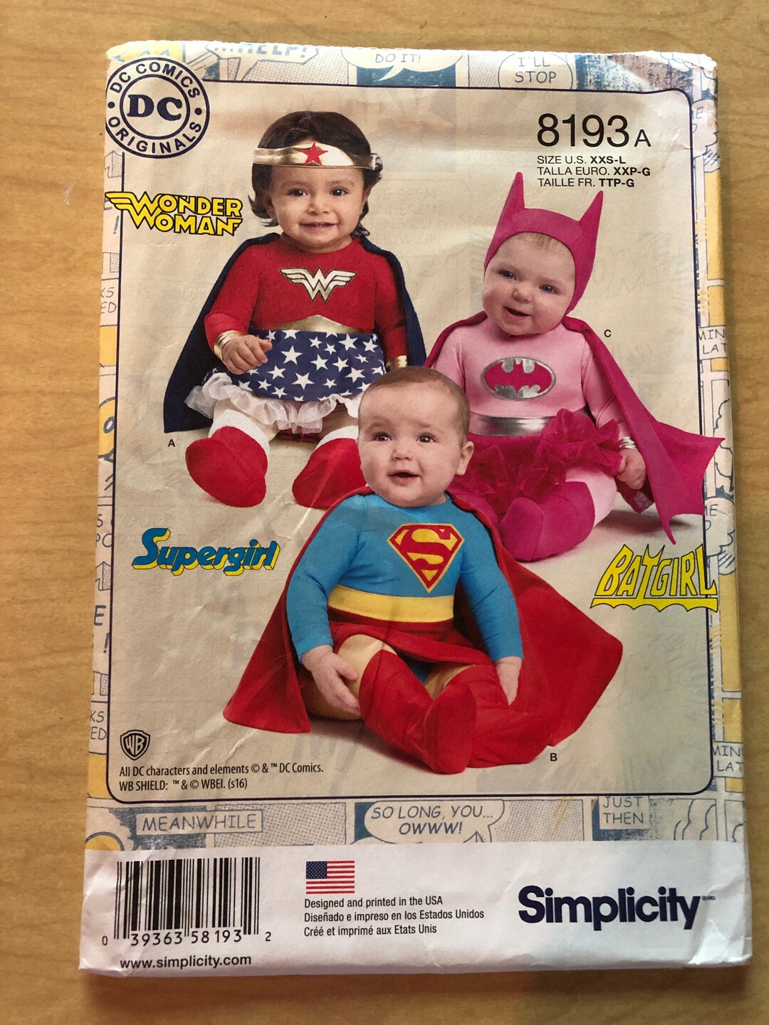 Uncut Factory Fold Sewing Pattern Simplicity 8193 Sizes XXS to L Wonder ...