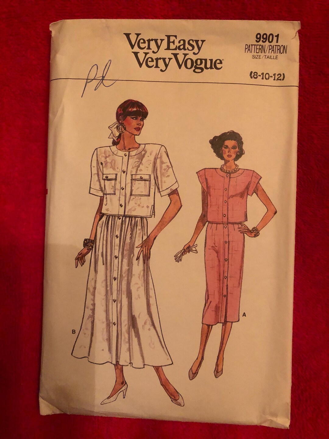 Uncut Factory Folded Sewing Pattern Vogue 9901 Sizes 8 10 12 Very Easy ...