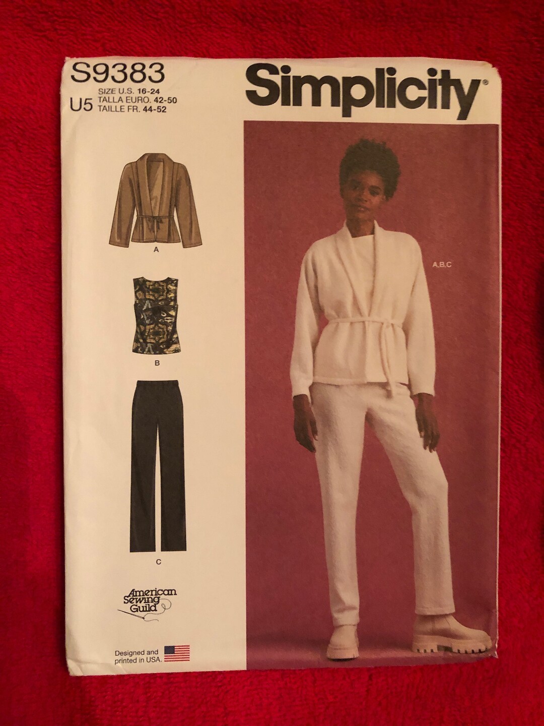 Uncut Factory Fold Sewing Pattern Simplicity S9383 Size 16 18 20 22 24 ...