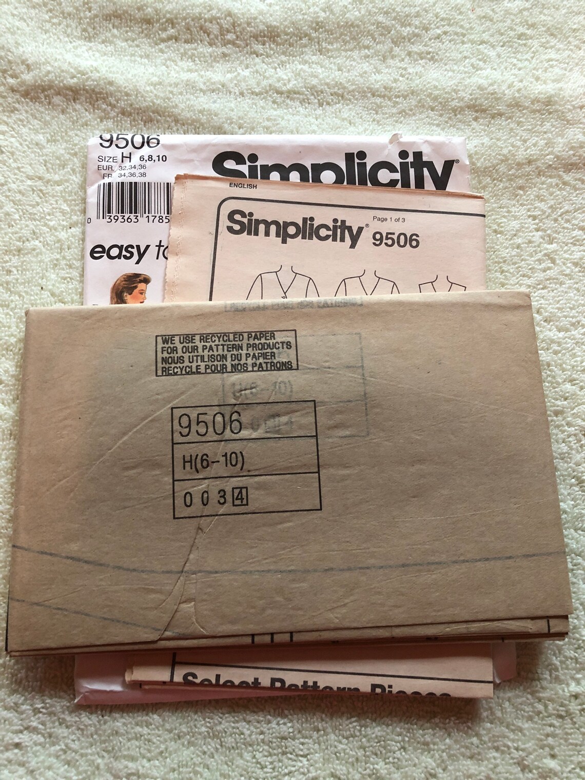 Vintage 1996 Uncut Factory Fold Sewing Pattern Simplicity 9506 | Etsy