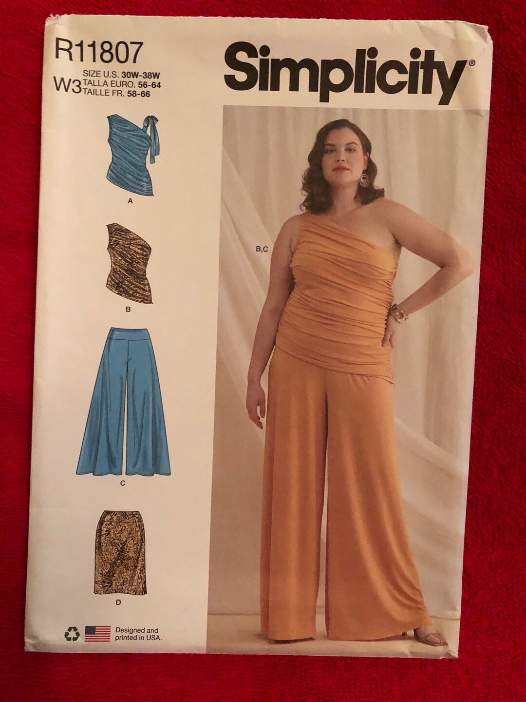 Uncut Factory Fold Sewing Pattern Simplicity R11807 Size 30W 32W 34W ...