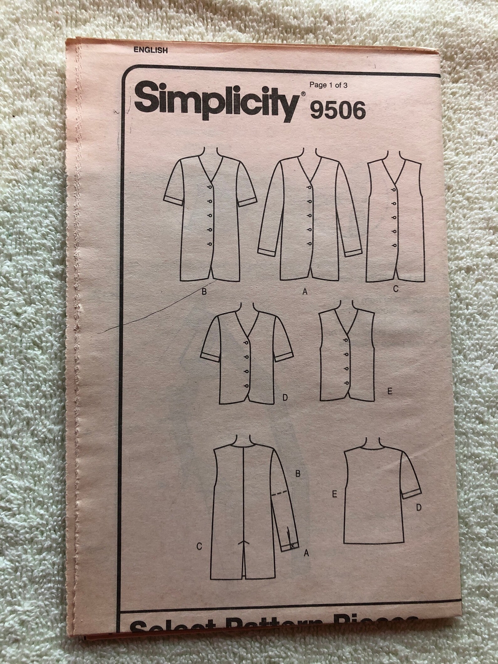 Vintage 1996 Uncut Factory Fold Sewing Pattern Simplicity 9506 | Etsy