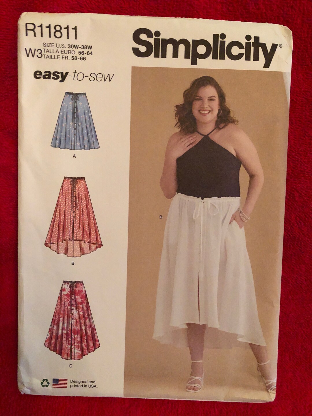 Uncut Factory Fold Sewing Pattern Simplicity R11811 Size 30W 32W 34W ...