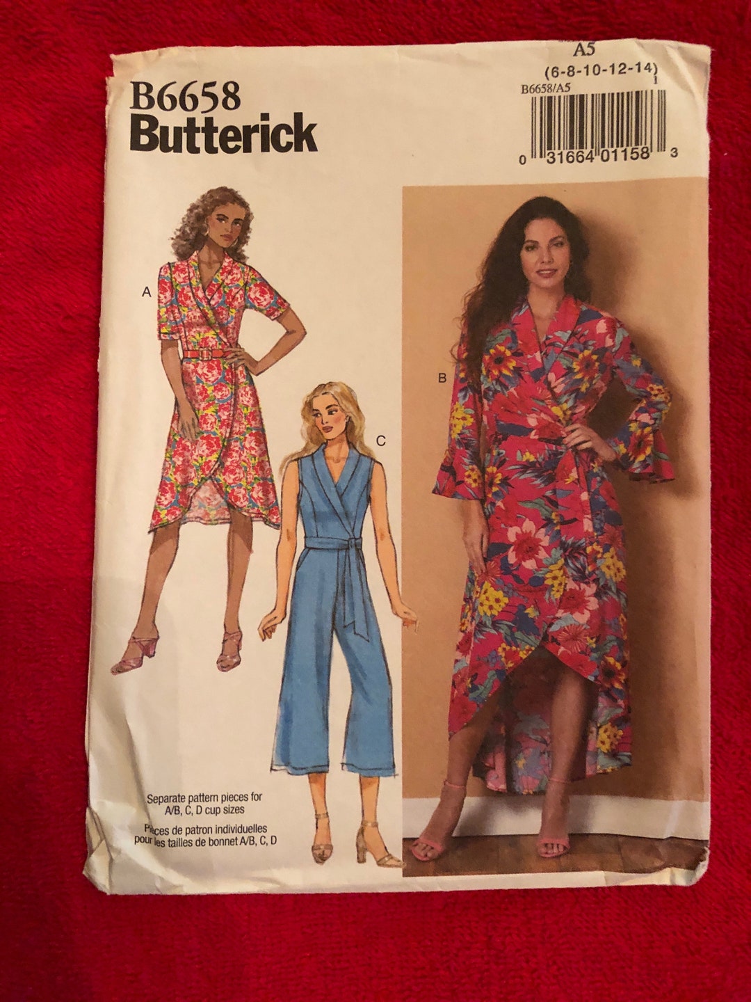 Uncut Factory Fold Sewing Pattern Butterick B6658 Sizes 6 8 10 12 14 ...