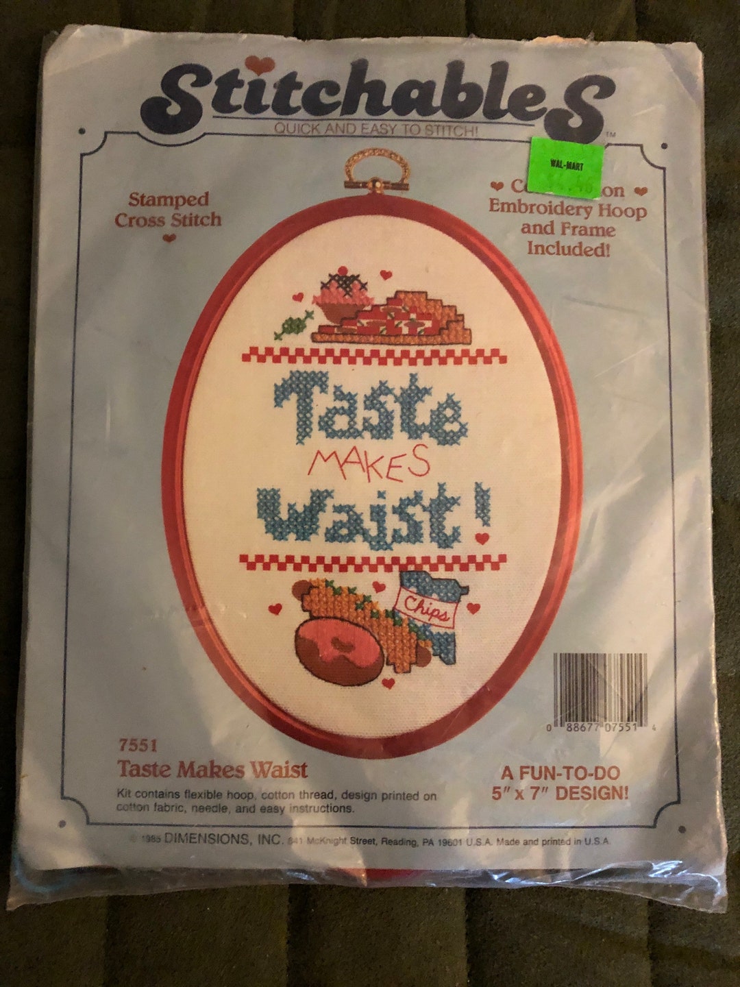 HALF PRICE SALE Stamped Cross Stitch 7551 Taste Makes Waist Kit ...