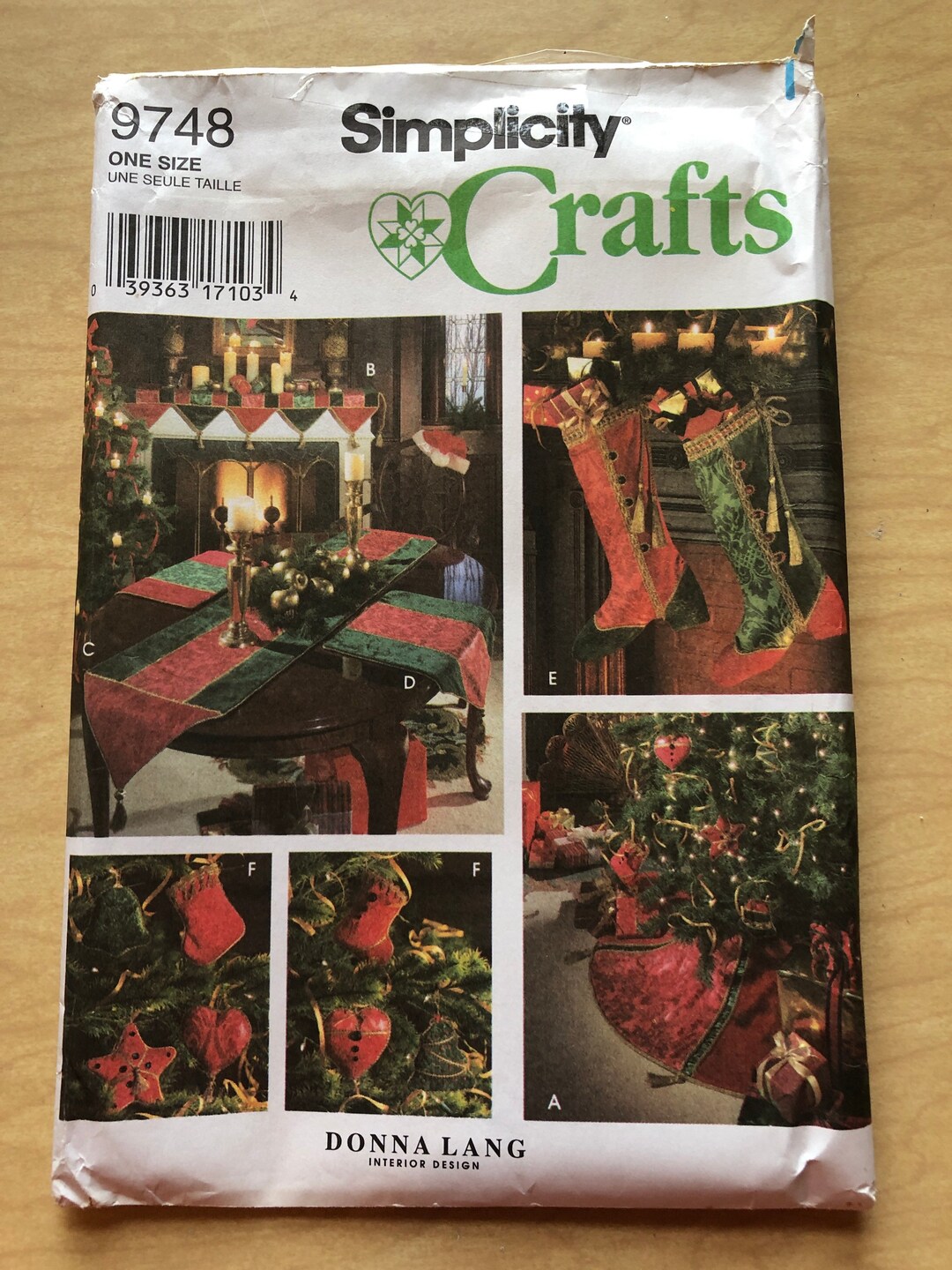 Uncut Factory Fold Sewing Pattern Simplicity 9748 Crafts Donna Lang ...